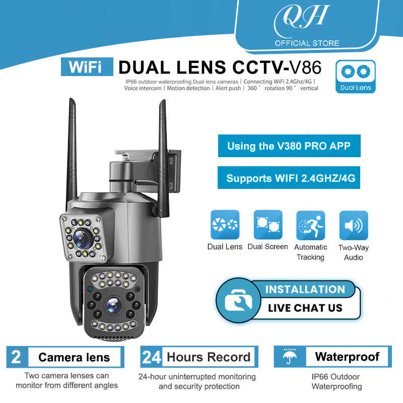 V380 QH PRO Outdoor CCTV Camera Wifi Konekta 360 Panoramic Dual Cameras ...