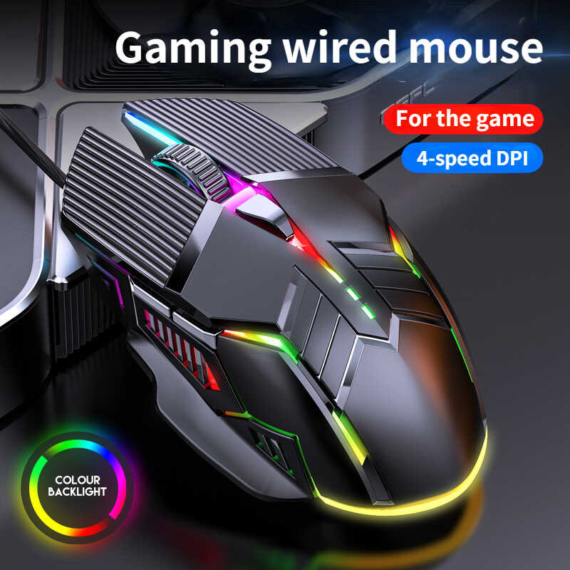 Gamer PC Mice 3200Dpi Wired Gaming Mouse Ergonomic Usb Computer Rgb 6 Button Led Illuminated ...