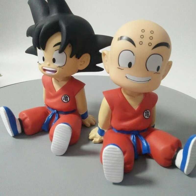 ZXH 14 Cm Dragon Ball Z Goku Piggy Bank Money Box Goku Kuririn Figure ...