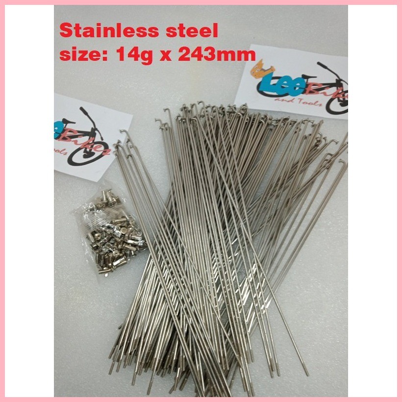 ♀ ☬ Bike Spokes size 24 Inches bal type Bike Bicycle Wheel Rim (14g x ...