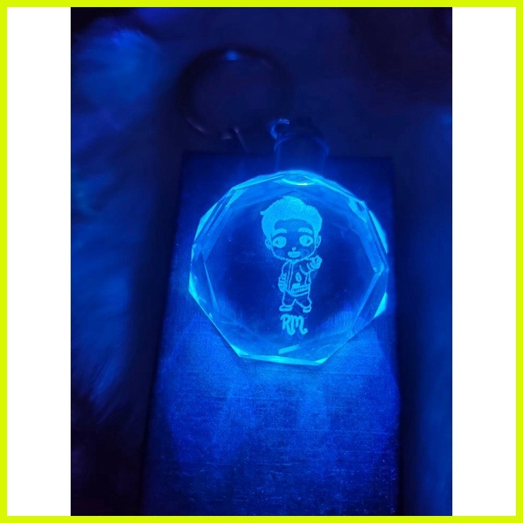 ☢ ☩ LED Crystal Keychain BTS Tinytan Blackpink SB19 AOT Avengers logo ...