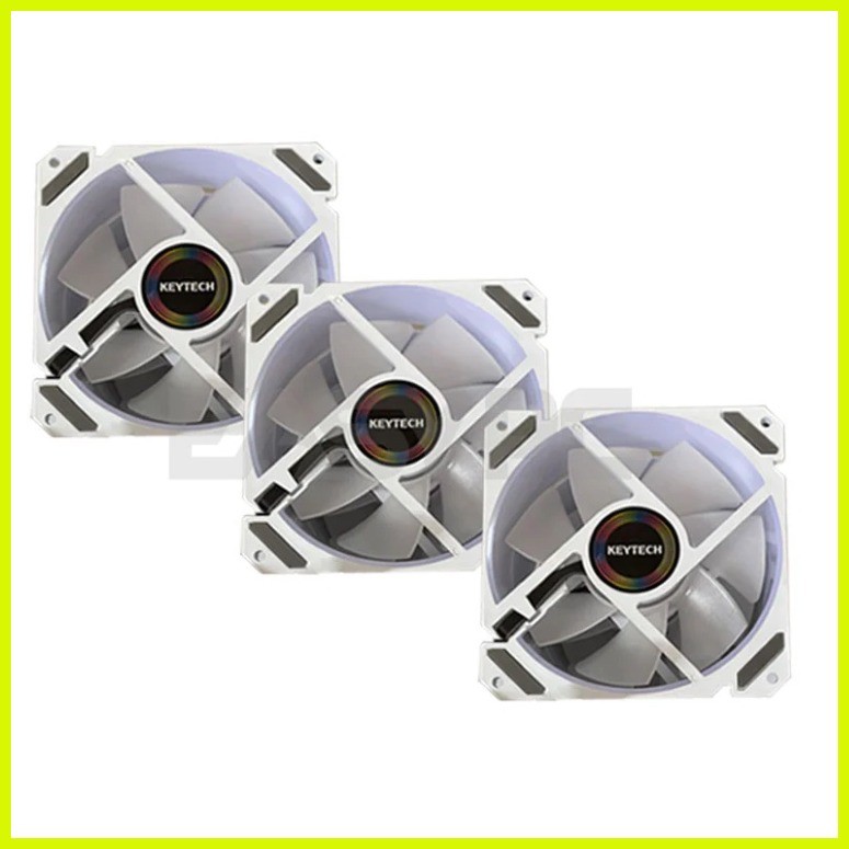 KENLEI Keytech White Tornado 3in1 120mm Chassis Fan with Control Hub ...
