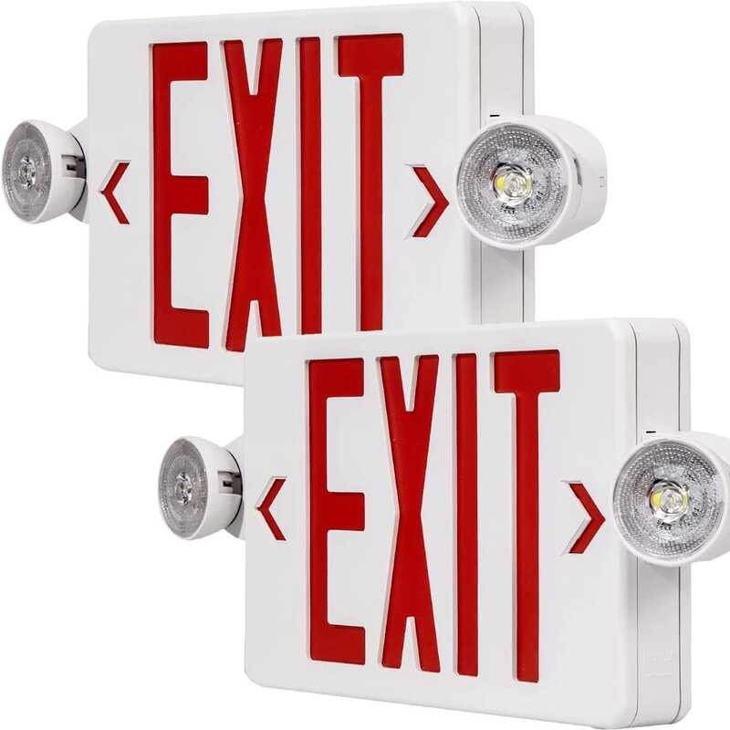 Red LED Lights, Light Battery Backup, Commercial Emergency Exit Sign ...