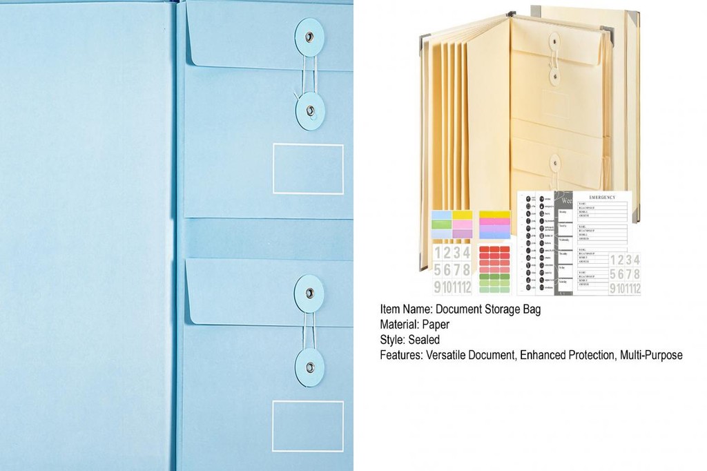 EDI File Holder Document Storage Bag Family Document Organizer Bag A4 ...