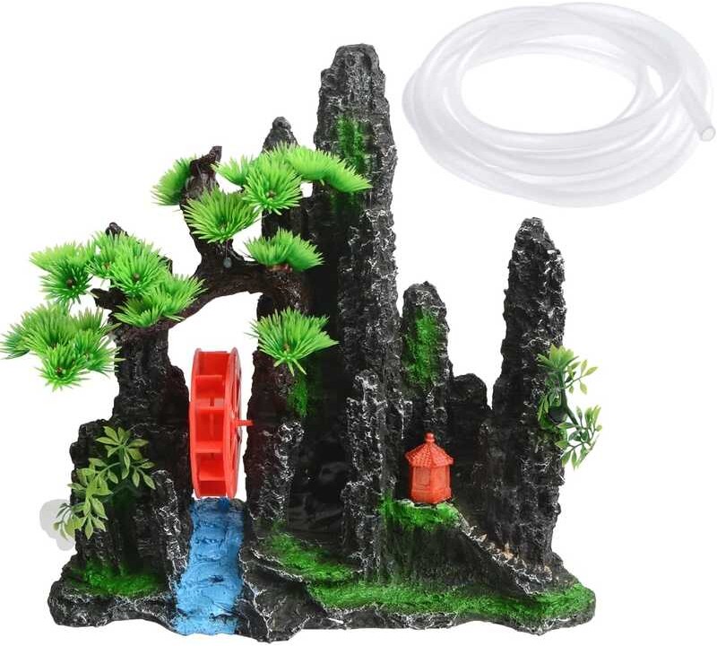 Saim Mountain View Stone Ornament Windmill Waterwheel Tree Rock Cave ...