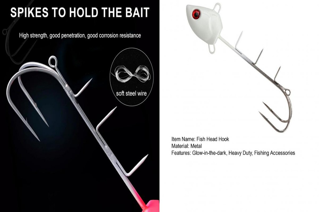 [AM] Herring Fishing Hook 80/100g Luminous Fish Head Hook Heavy Duty ...