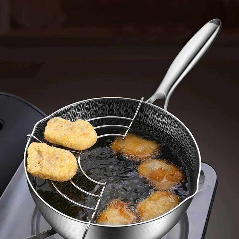 Japanese Lovely Homes Tempura Fryer Pan Deep Fryer Pot Stainless Steel ...