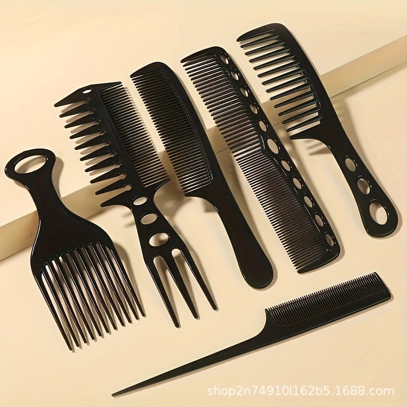 6Pcs Unisex Professional Barber Comb Set - Head Massage Anti-Static ...