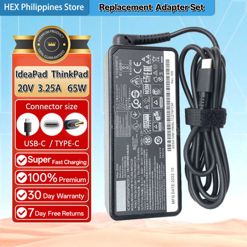 Lenovo Thinkpad Laptop Charger Adapter 65W Usb-C Type C For E490 T470 ...