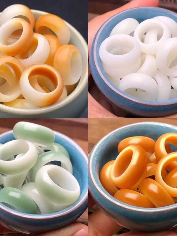 White Jade Natural Bodhi Root Running Ring Ring Circle Yin Skin Bodhi ...