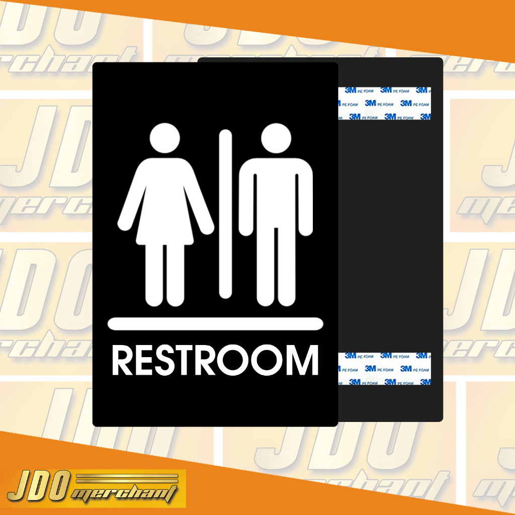 Restroom signage sign - Black And White | Shopee Philippines