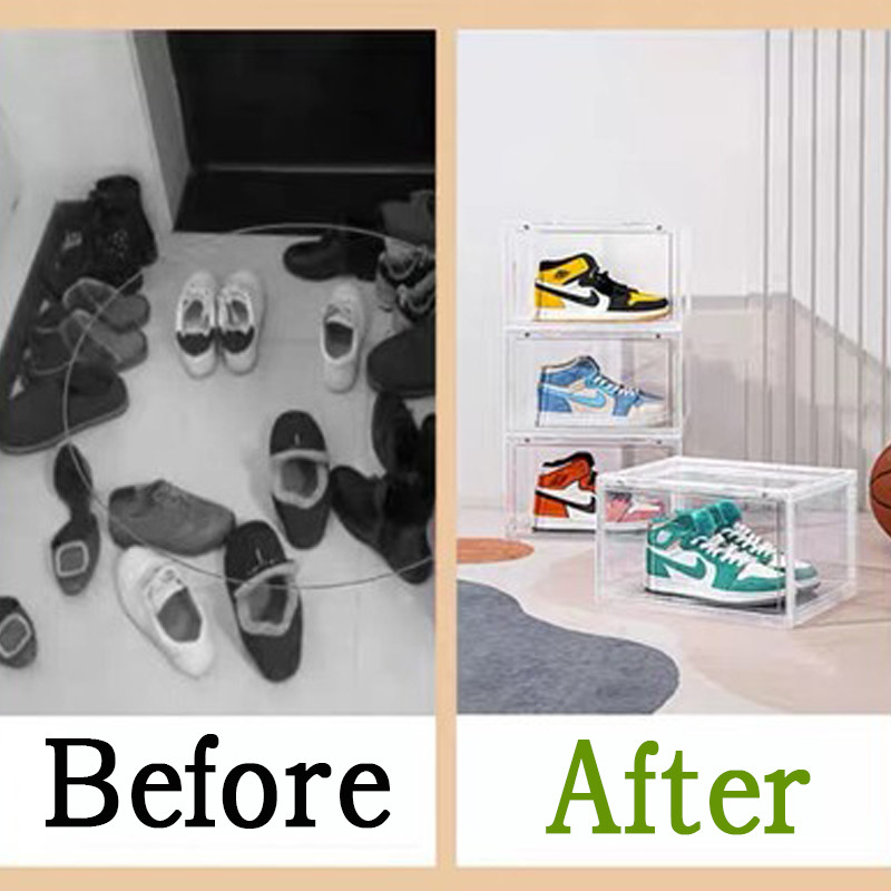 Dora Acrylic Shoe Storage Box Side Drop Open Shoe Display Box Free ...