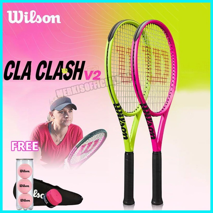 Wilson Tennis racket Paris Limited neon pink Clash100LV2 professional ...