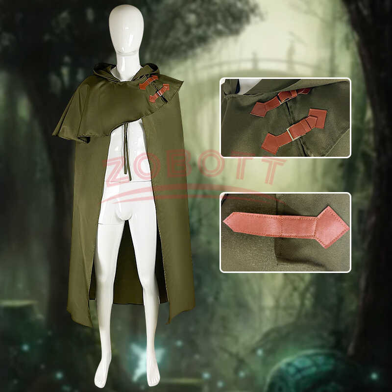 Toys Hot Forest Elf Hood Cloak Men Women Halloween Green Robed Wizard ...