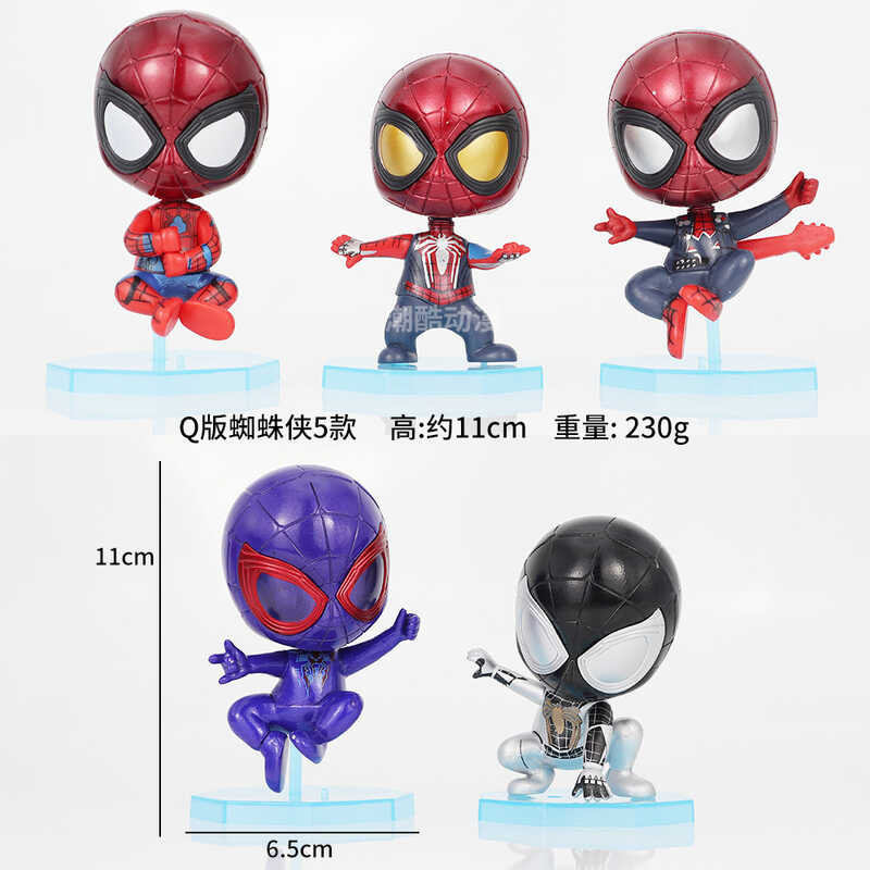 Blind Box Q Version Shaking Handmade Big Head Spider Man Avengers ...