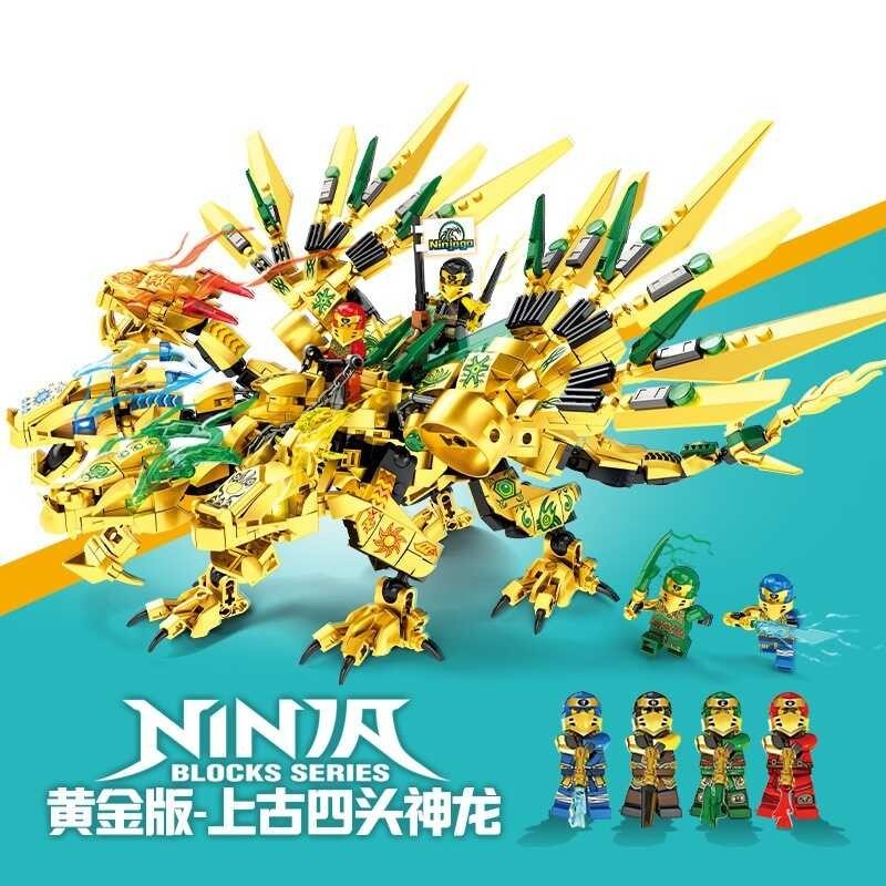 7C Chinese Building Blocks Ninja Series Four Head Flying Dragon Snake ...