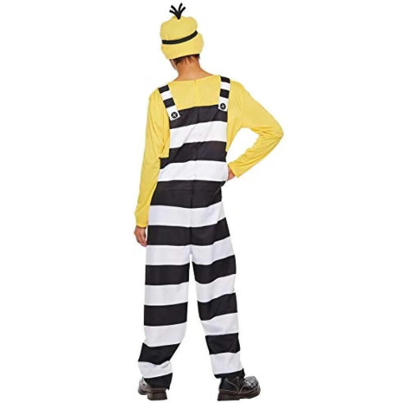 Despicable Me Minion Cosplay Costume Prisoner Yellow White Black ...