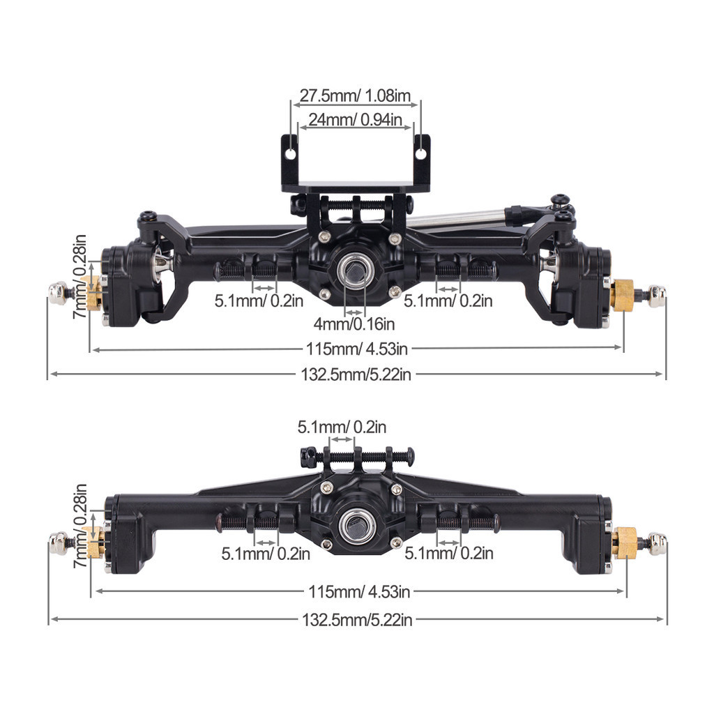 Brass CNC Widen Portal Axles +10mm with Lay Down Servo Mount & Links ...