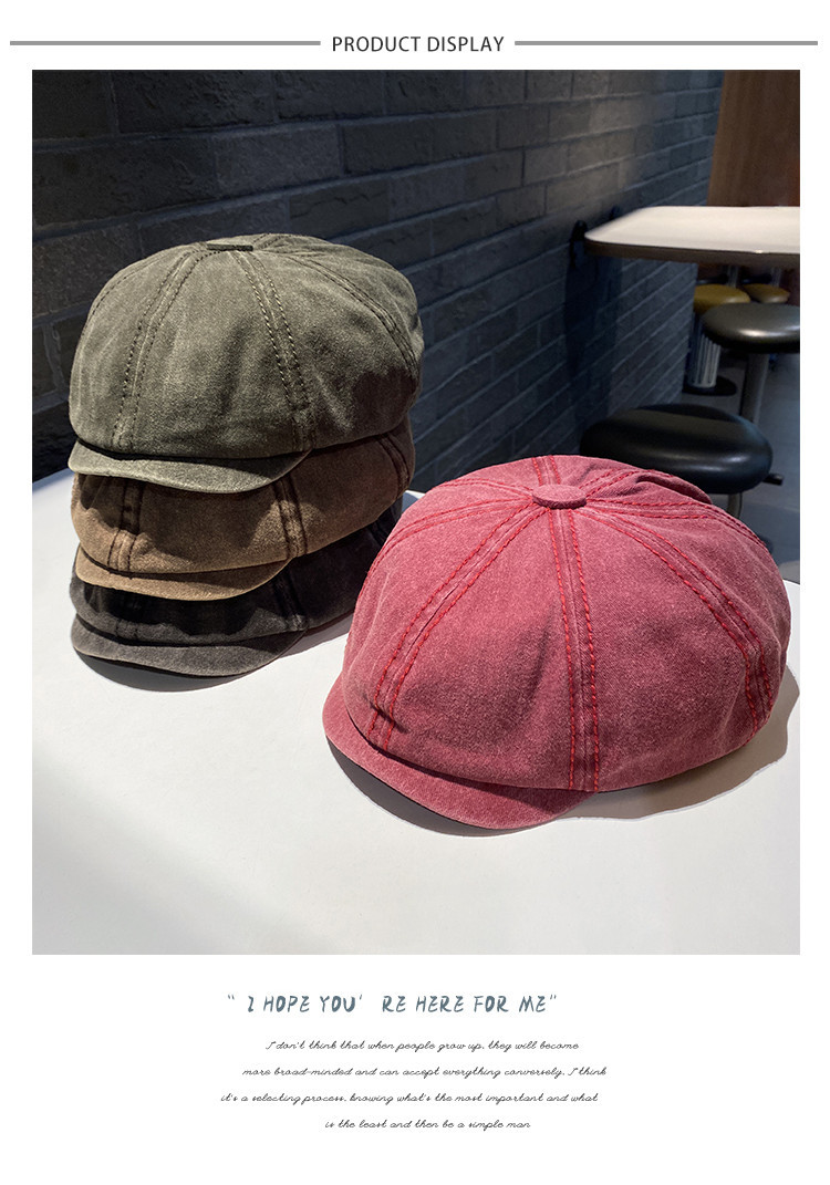 Literary Retro Forward Hat Men Women All-Match Cowboy Beret Look Face ...