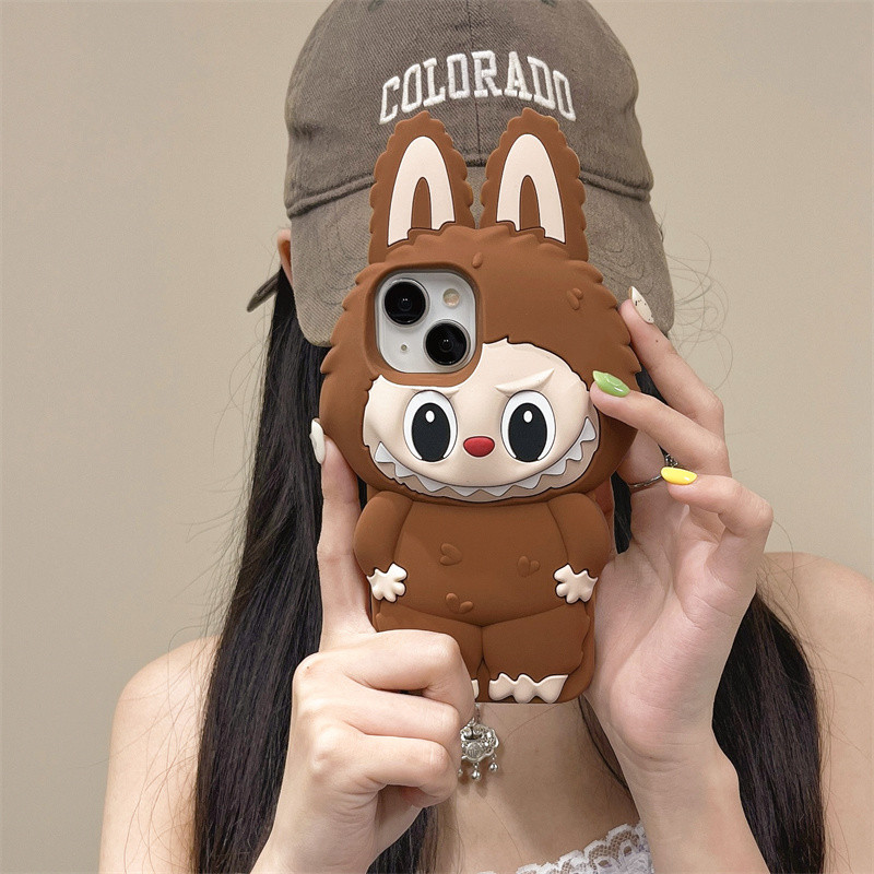 Cute LABUBU Phone Case 3D Silica gel for iPhone15 14 13 12 Pro Max 11 ...