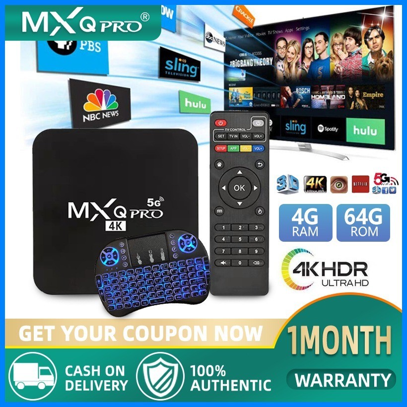 ♥ mxq pro tv box 4k 5g 4gb 64gb android smart digibox tv box for tv ...