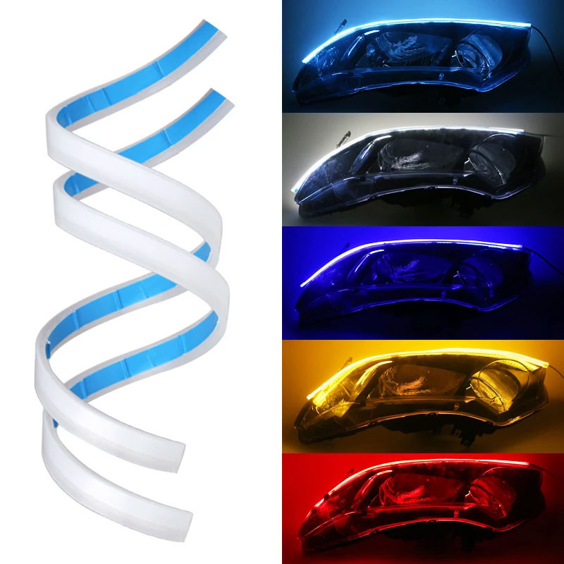 1pcs 12V Automobile LED DRL Daily Running With Turn Water Light Dual ...