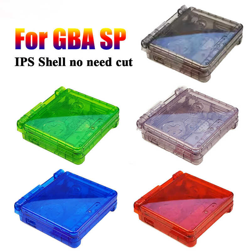 Replacement Housing Clear Transparent GBA SP IPS Shell For Gameboy ...