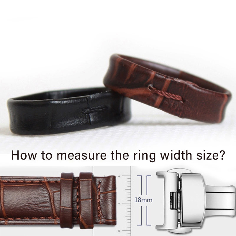 2pcs Genuine Leather Watch Band Keeper Strap Locker Ring 14 16 18 19 20 ...