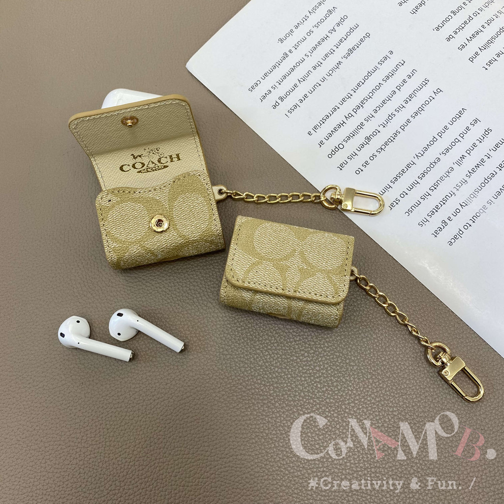 Simple leather metal chain case for Apple AirPods 1 2 3rd Gen4 Pro ...
