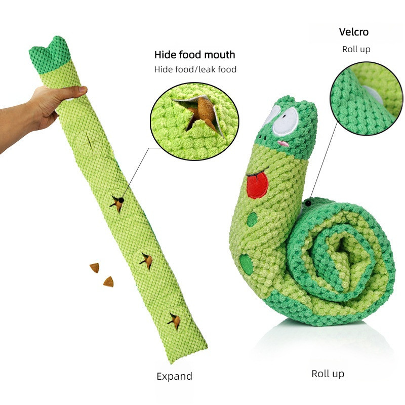 Puzzle Plush Sound Foldable Snail Sniffing Interactive Squeak Food ...