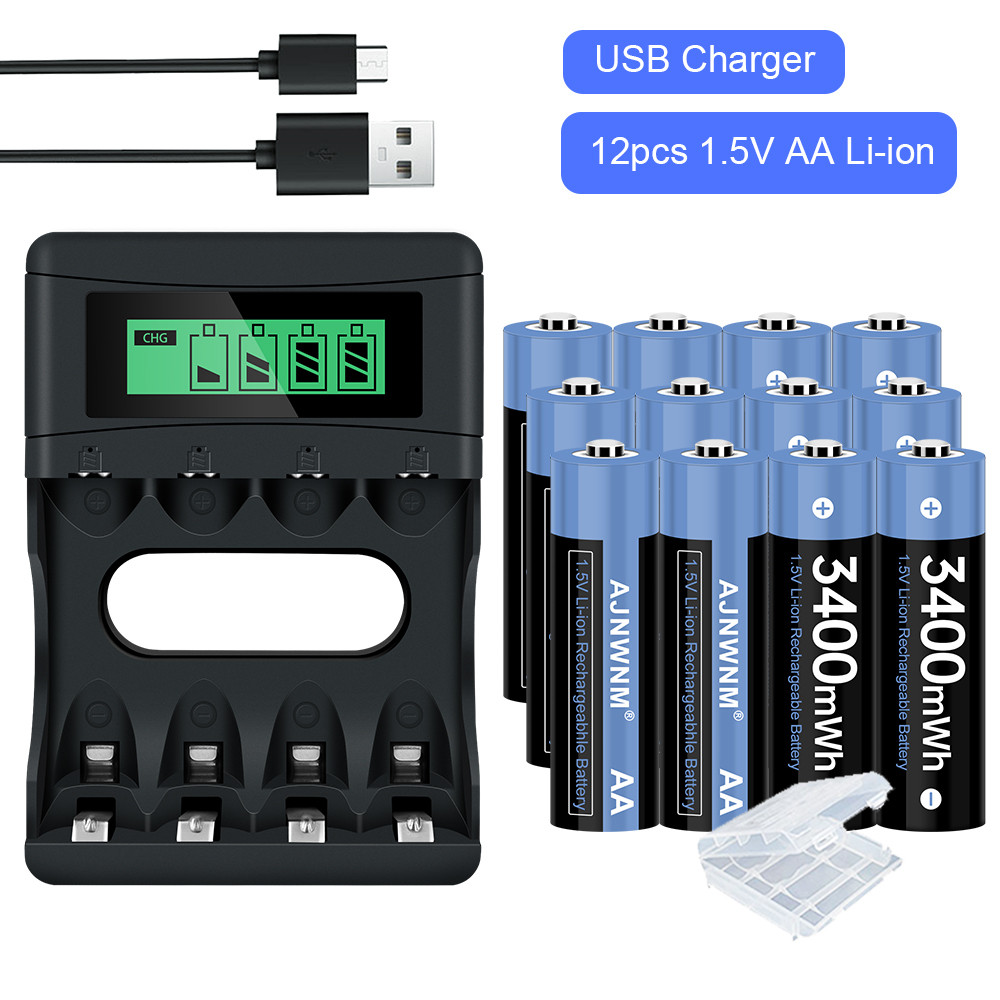 3400Mwh 22 NWNM Lithium Li-Ion Battery 1.5V Camera Flashlight 1.5V AA ...