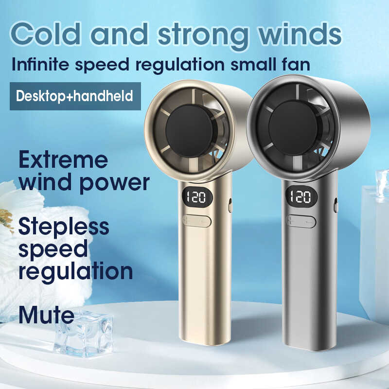 Mini Fan Rechargeable Handheld Fan 100 Level Adjustment Visual Wind ...