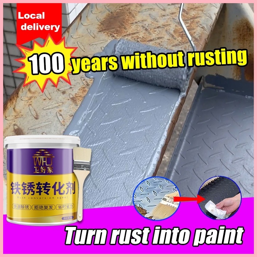 ⊙ Rust Remover for Metal Steel 500G Anti Rust Paint for Metal 2 IN1 ...