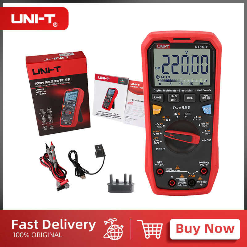 Uni-T 1000V True RMS Digital Multimeter Ut61e+/Ut61d+/Ut61b+ Max/Min/Relative Mode NCV LPCV USB ...