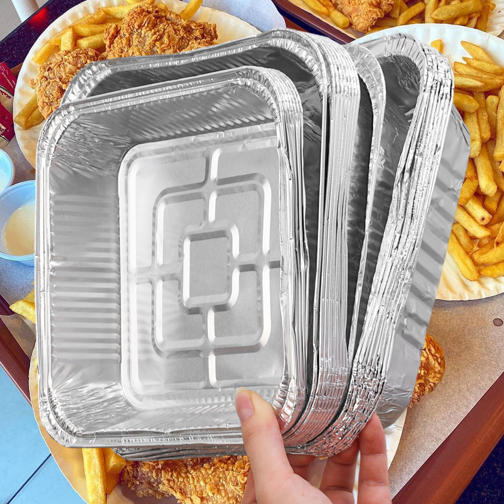 10 Pcs Disposable Square Aluminum Foil Tinfoil Box - Portable Air Fryer ...