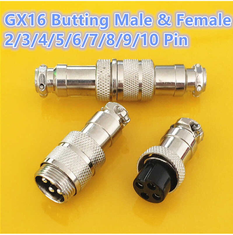 Butting 1set GX16 Docking Male & Female 16mm Circular Aviation Socket ...
