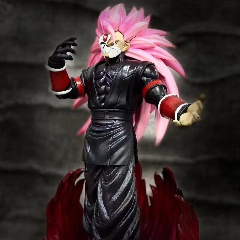 04 Dragon Ball GK Saiyan Mask Peach Red Wukong Zamas Statue Anime ...