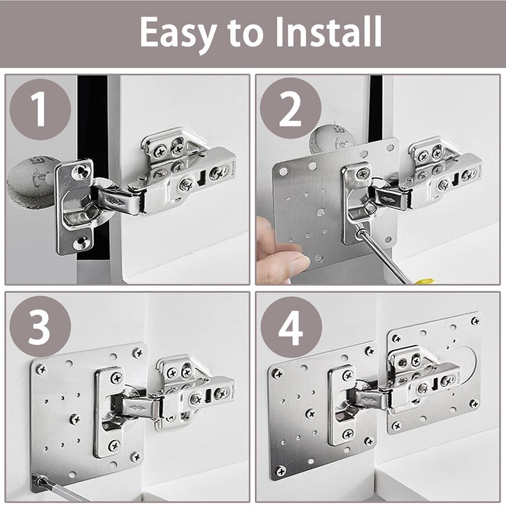 New Cabinet Hinge Repair Plate Kit Hinge Repair Cupboard Door Hinges ...