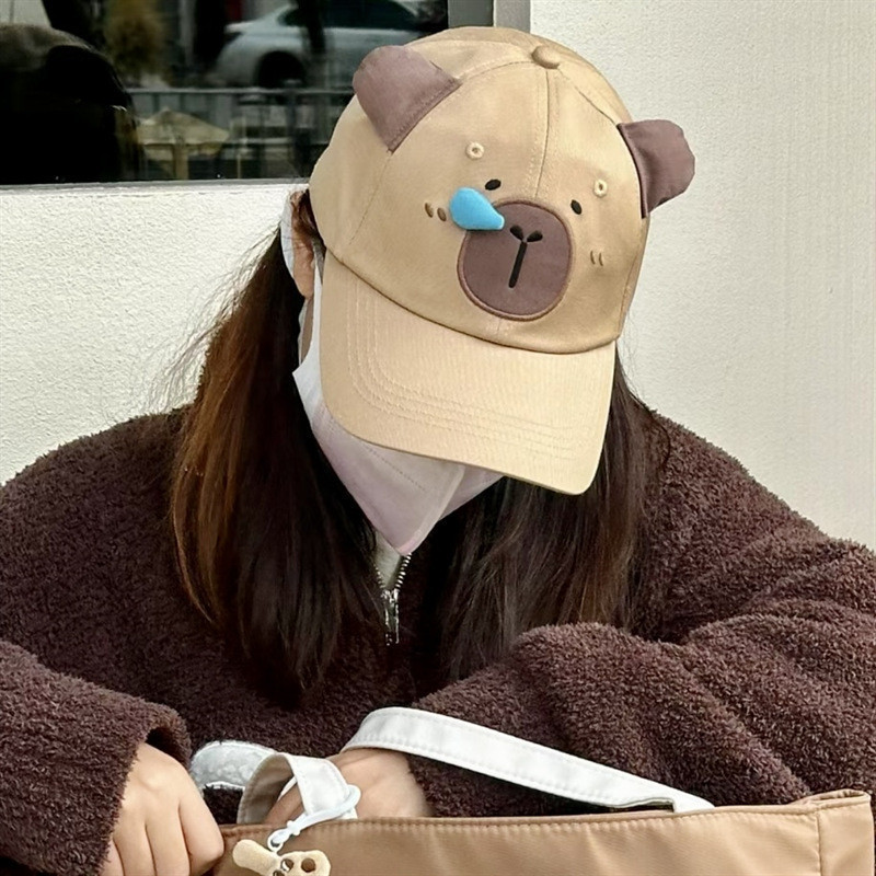 Kawaii Capybara Baseball Cap Girl Cute Cartoon Puppy Adjustable Cap ...
