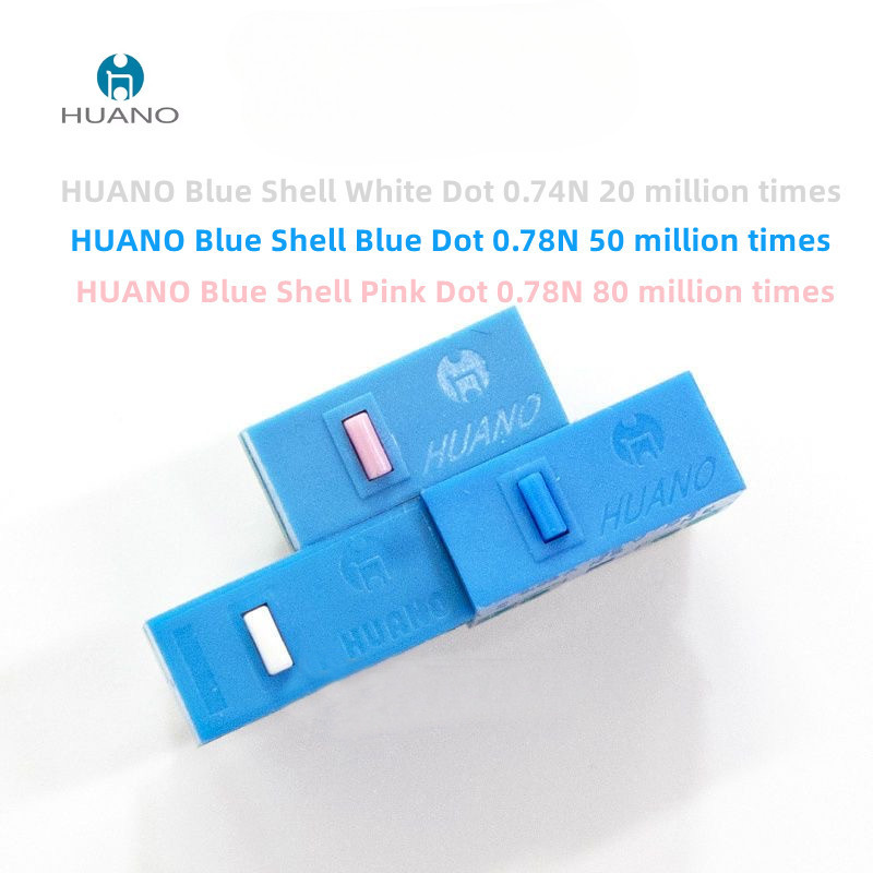 Original HUANO White Dot Blue Shell 0.74N Mouse Micro Switch Silver ...