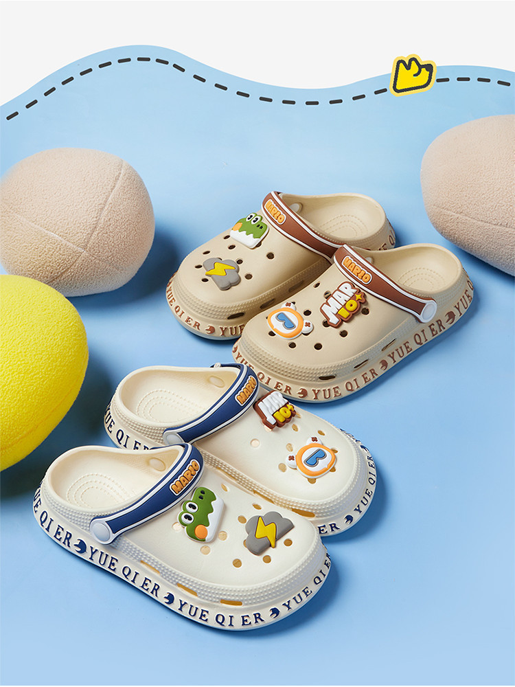 Cheerful Mario Cross for Kids Boy EVA Non-slip Soft and Breathable Cute Cartoon Dinosaur Sandals ...