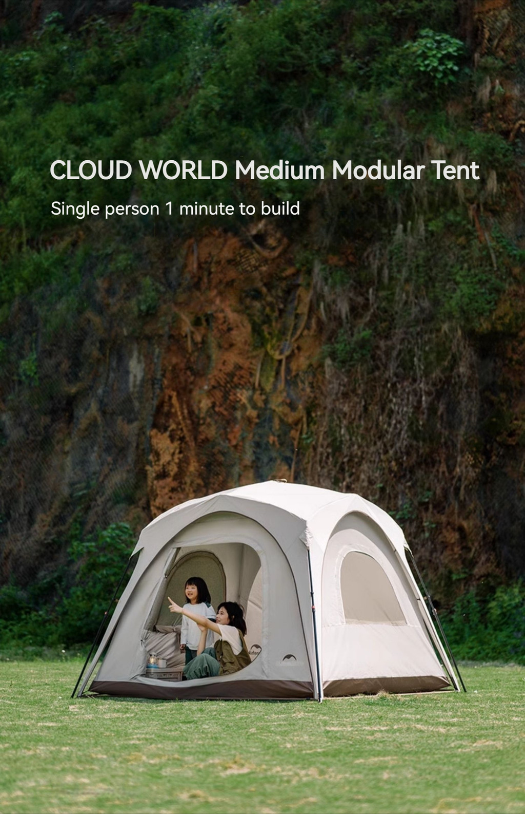 Naturehike CLOUD WORLD Medium Modular Tent Automatic Stand-Alone Canopy ...