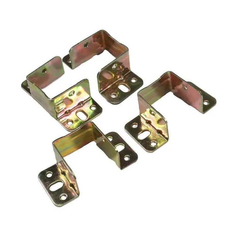 4Pcs U Shaped Metal Bed Bracket Frame Fixing Connecting Furniture Rail ...