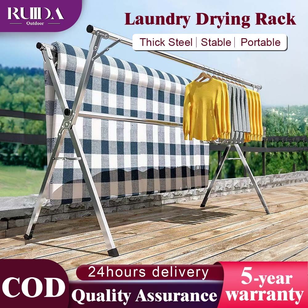Outdoor rack Foldable Sampayan Stainless Steel Clothes Rack Laundry ...