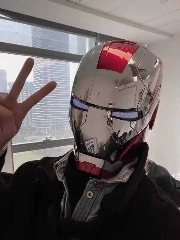 Iron Man Helmet Voice Control Jarvis Transforming Glowing Mask Wearable ...
