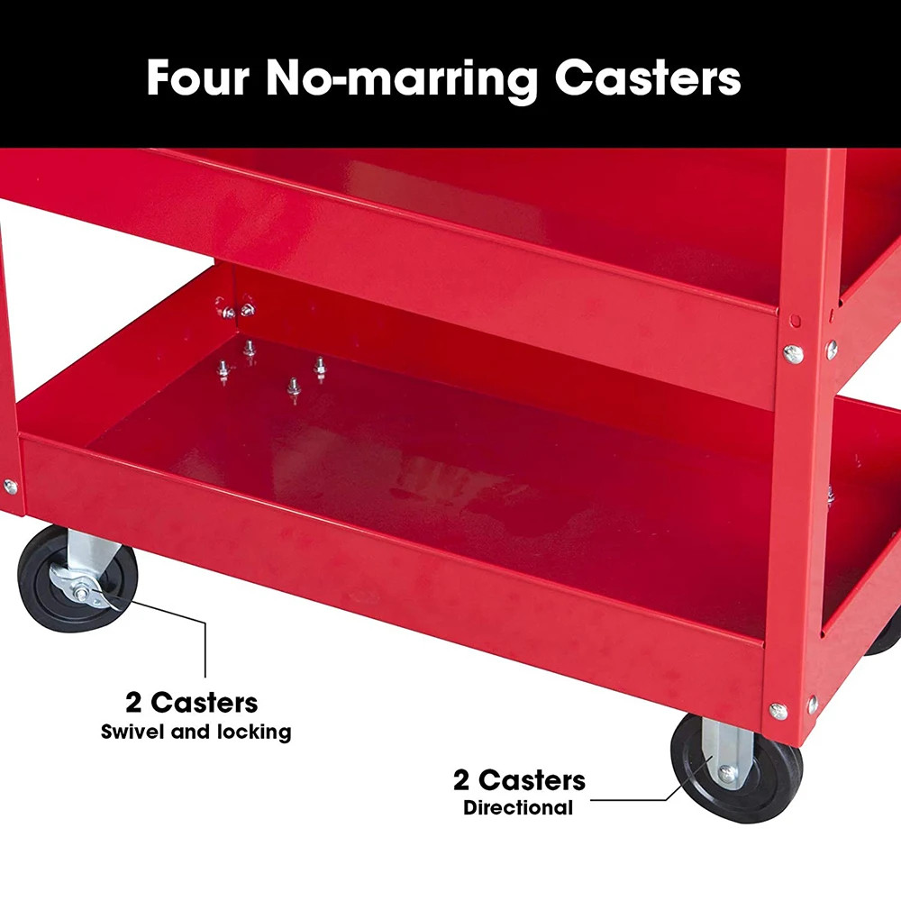 3 layer push cart trolley heavy duty load 200KG cart wheel brake anti ...