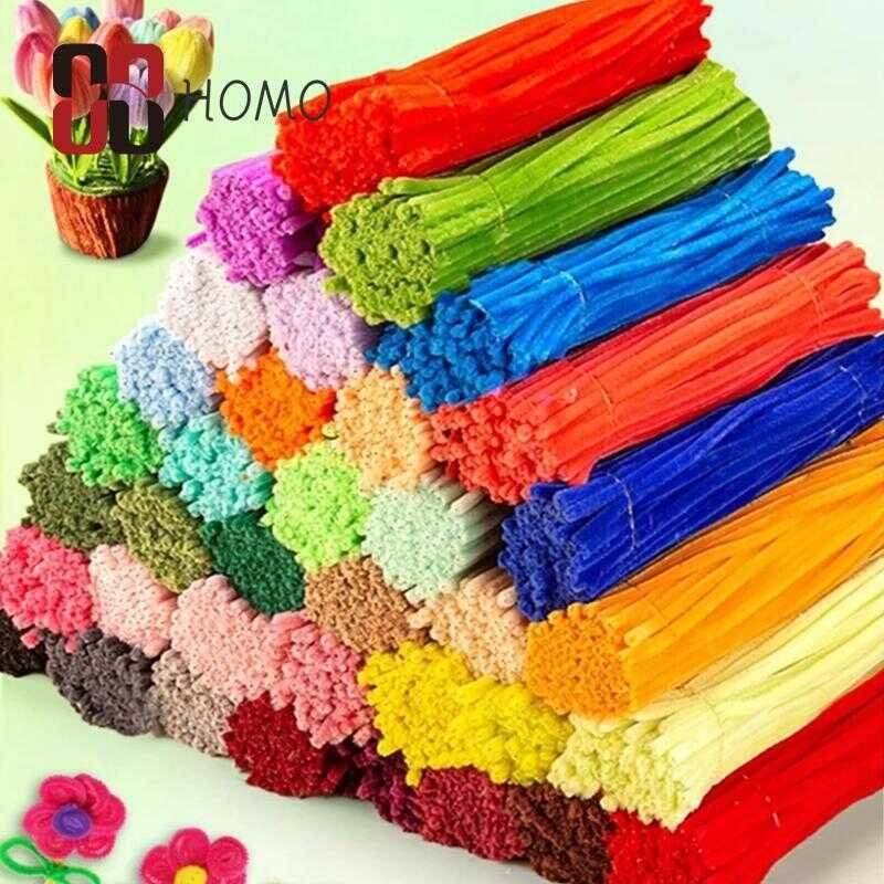 100Pcs Fuzzy Wire High Quality Chenille Pipe Cleaner Crafts Handmade ...