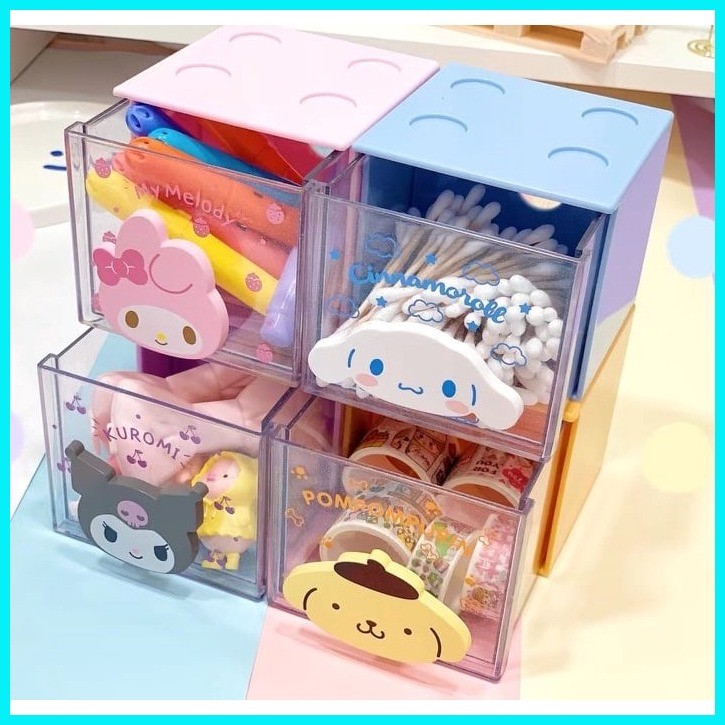 Stackable Mini Cube Box My Melody Cinnamoroll Badtz Maru Pompompurin ...