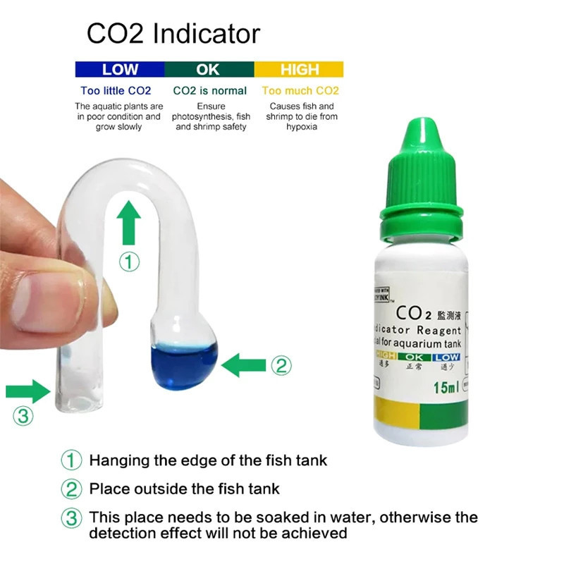 Aquarium Carbon Dioxide CO2 Monitor Kit Plant Aquarium PH Glass Drop ...