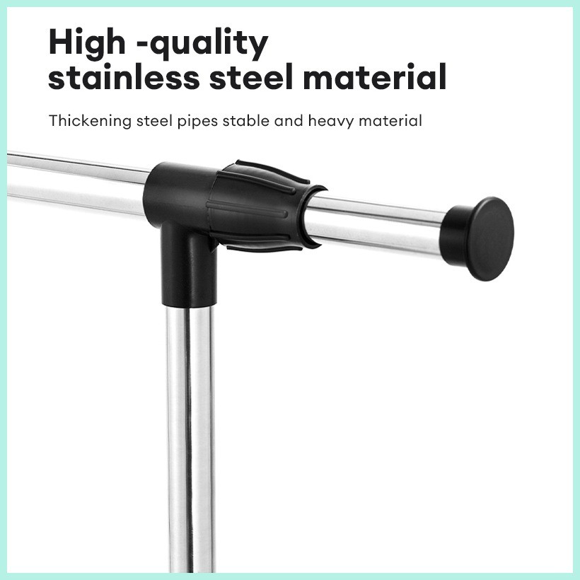 Vusign By Deli Telescopic Stainless Steel Single Pole with Wheels Hanger VS606/VS605 | Shopee ...